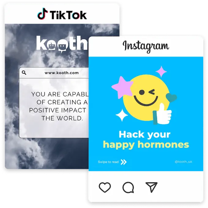 Example of TikTok post from Kooth reading 'You are capable of creating ...